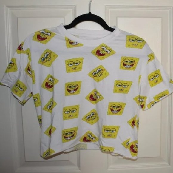 Nickelodeon | Tops | Nickelodeon Spongebob Squarepants Face Crop White ...
